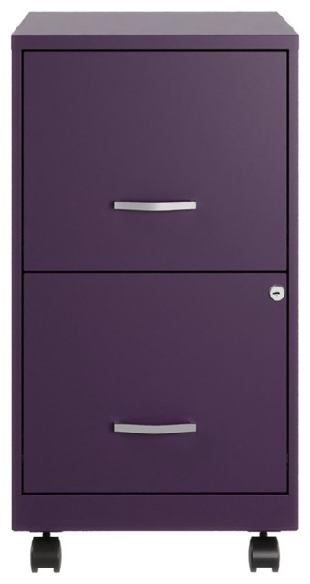 Pemberly Row 18" 2-Drawer Mobile Metal Vertical File Cabinet in ...
