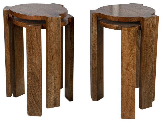 Wood, S/4 14x20 Accents Tables, Brown - Transitional - Coffee Table ...