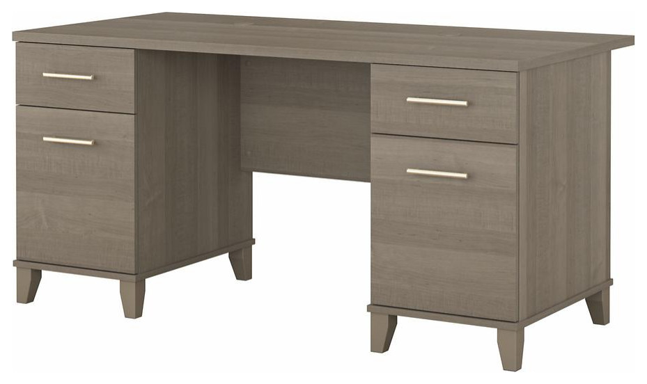 Bush Furniture Somerset 60W Office Desk with Drawers Ash Gray ...