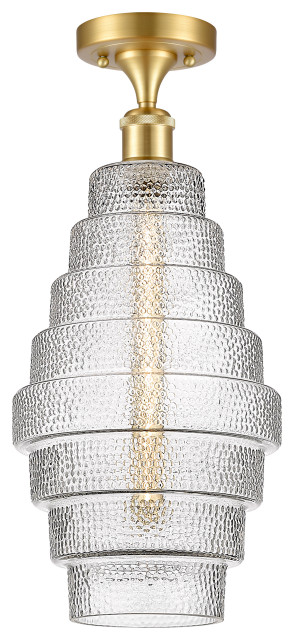 Innovations 516-1C-SG-G672-8-LED 1-Light Semi-Flush Mount, Satin Gold ...