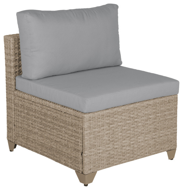 Maui 3-Piece Outdoor Conversation Set With Armless Sofas and End Table ...