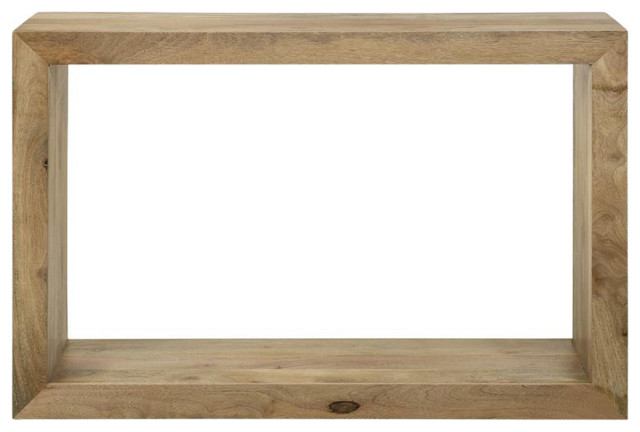 Rectangular Wooden Sofa Table, Natural Finish - Rustic - Console Tables ...
