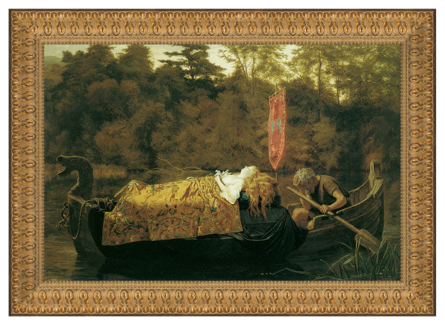 "Elaine Lily Maid of Astolat 1870" Stretched Canvas Replica, 29"x22 ...