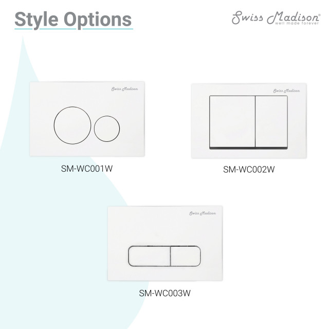 Wall Mount Dual Flush Actuator Plate with Rectangle Push Buttons in ...