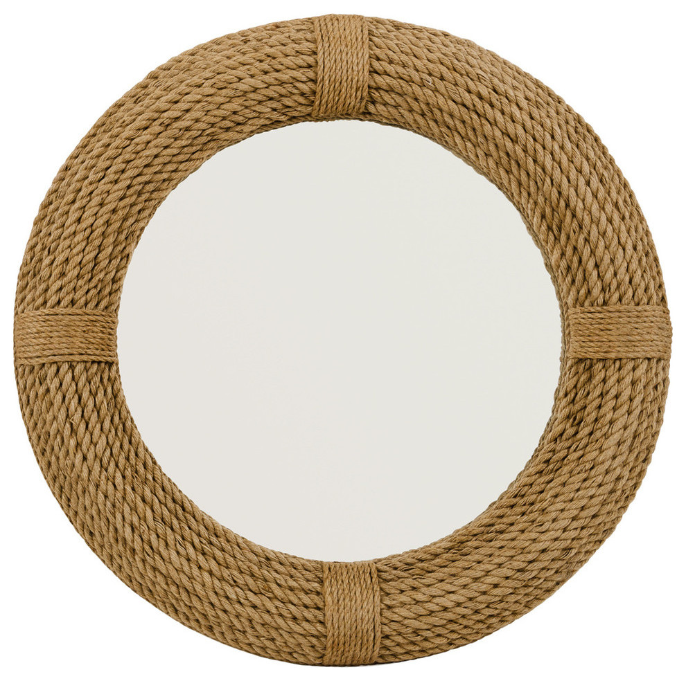 Round Rope Mirror - Beach Style - Wall Mirrors - by HedgeApple | Houzz
