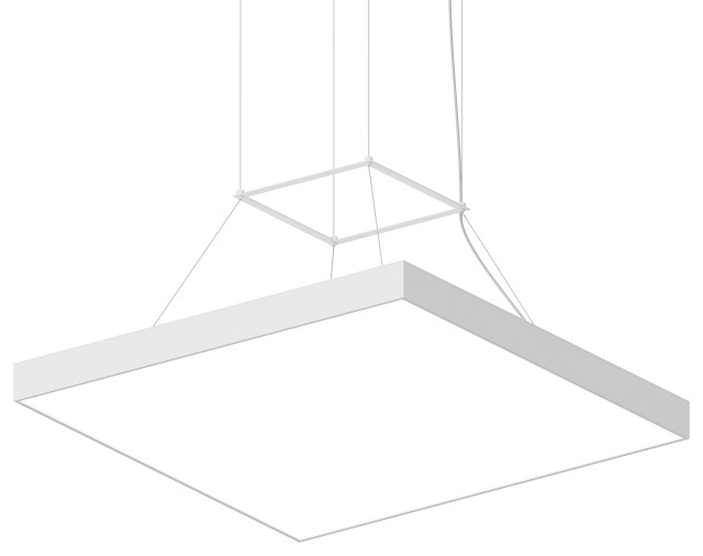Pi 30" Square LED Pendant, Satin White - Modern - Pendant Lighting - by ...