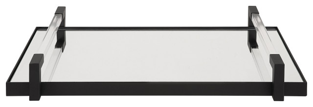 Deki Black Mirrored Tray - Contemporary - Serving Trays - by Ownax | Houzz
