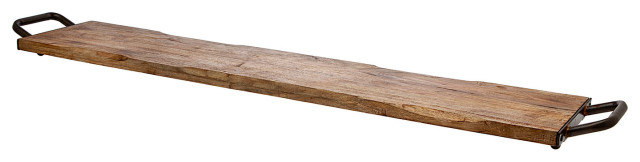 Rectangular Wood Handled Tray - Rustic - Serving Trays - by GODINGER ...