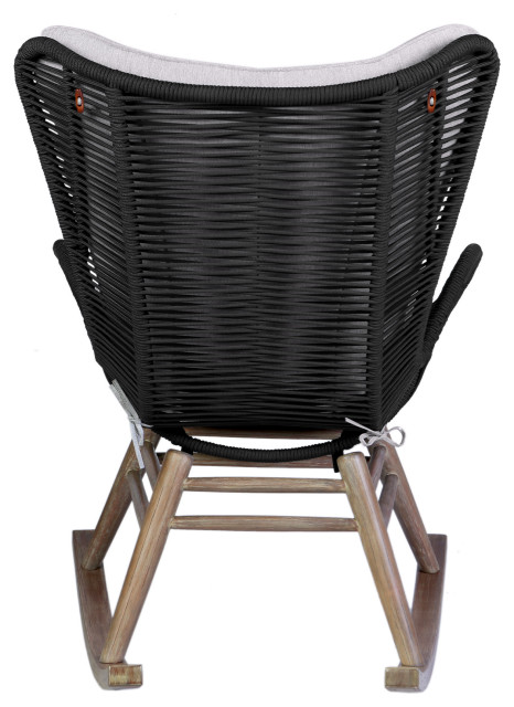 Fanny Outdoor Patio Rocking Chair, Dark Eucalyptus Wood And Truffle ...