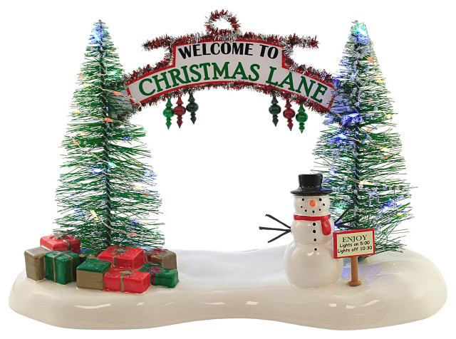 Department 56 House A Festive Christmas Gate Ceramic Holiday Santa ...