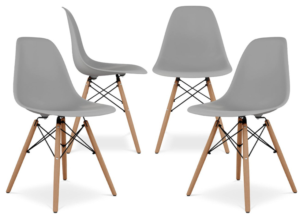Pyramid Dining Chair, Gray, 4-Pack - Modern - Dining Chairs - by First ...