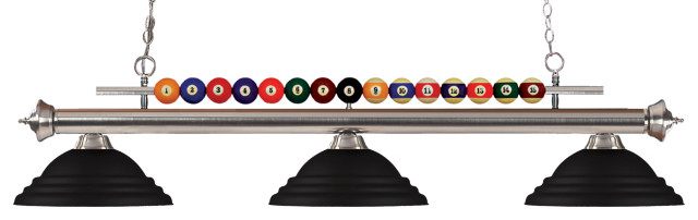 Shark Collection 3 Light Billiard Light in Brushed Nickel Finish ...