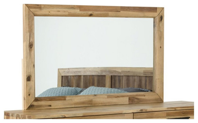 Limari Home Sala 48x47" Rectangular Modern Light Wood & Glass Mirror in ...