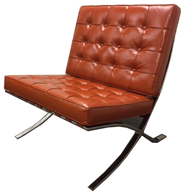 Steel Frame Chair with Leatherette Seat and Back, Tan Brown and Silver ...