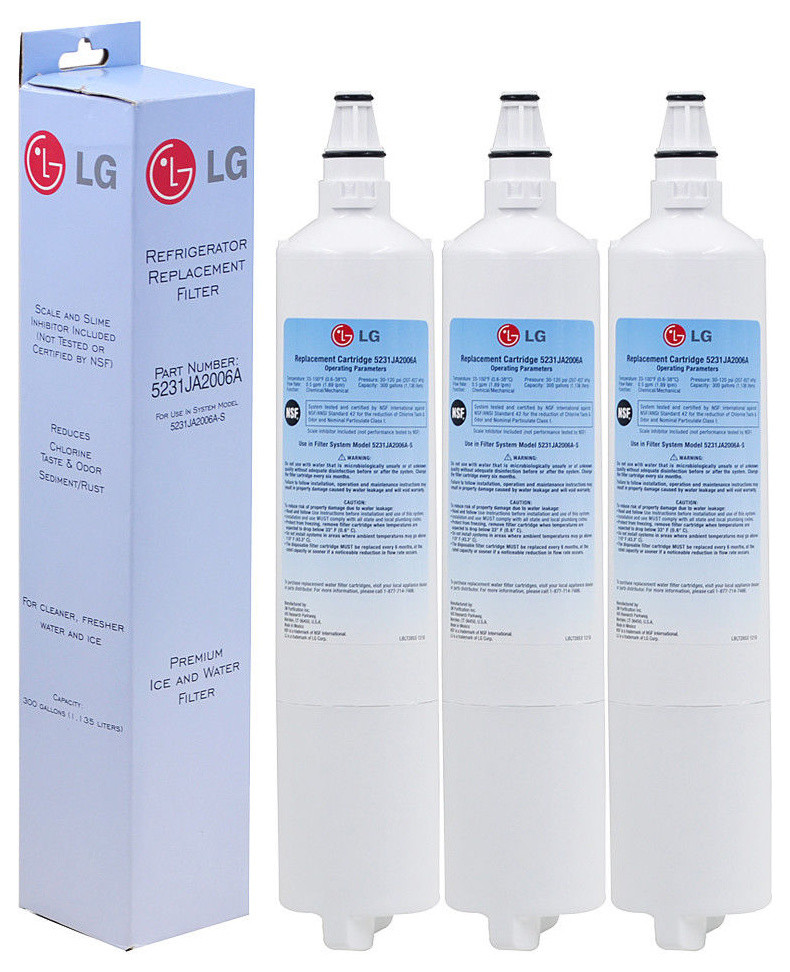 Genuine OEM LG LT600P Premium Replacement Fridge Water Filter, Set of 3 ...