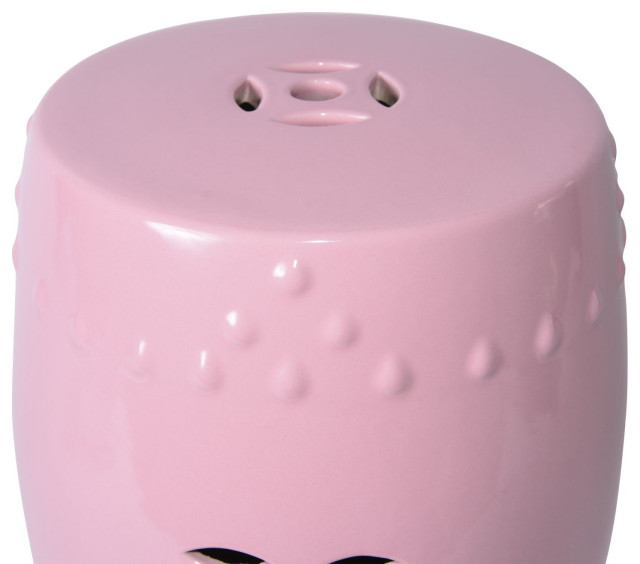 Legend of Asia Blush Pink Garden Stool 1421-P - Asian - Accent And ...