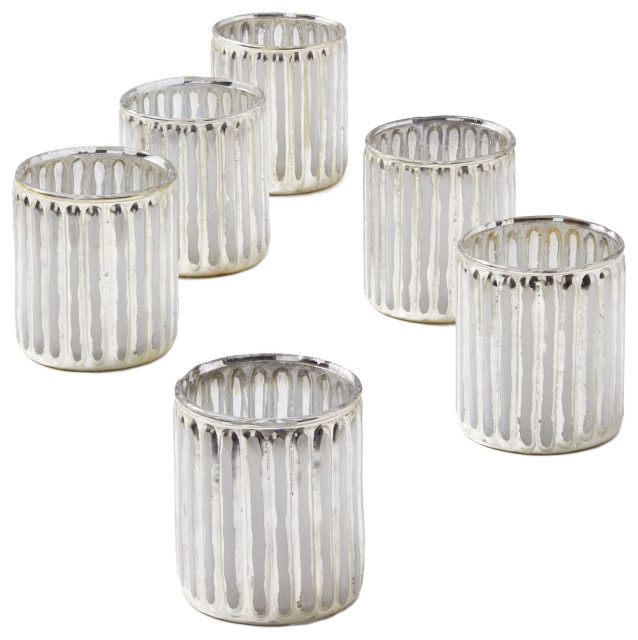 Corrugated Glass Silver Votive Candle Holders 3x2 5 Set Of 36