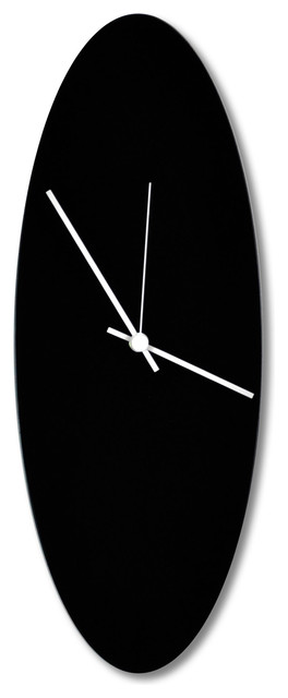 Blackout Ellipse Clock, Minimalist Modern Black Metal Clocks ...