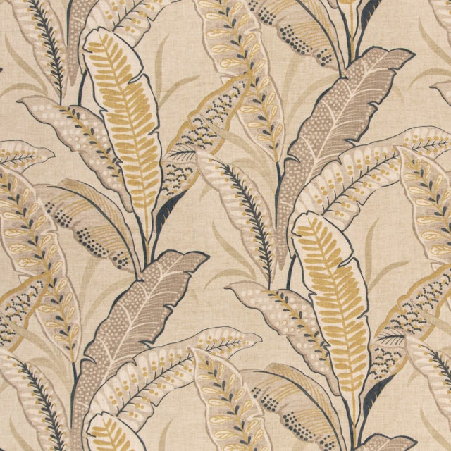 Natural Performance Leaves Botanical Print Upholstery Fabric by the ...