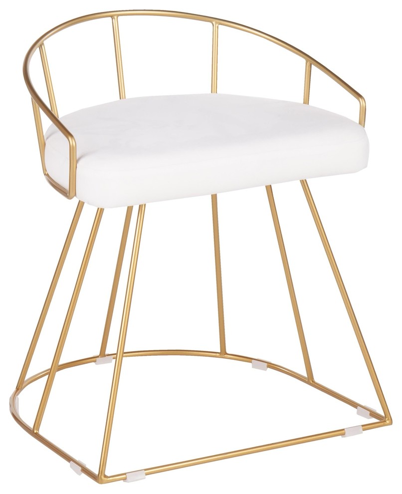 Canary Glam/Contemporary Vanity Stool - Contemporary - Vanity Stools ...