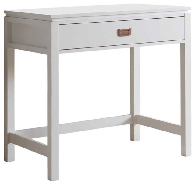 IN Room Furniture Designs 32" Contemporary Solid Wood Desk in White ...