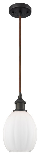 Ballston Eaton 1 Light Mini Pendant, Oil Rubbed Bronze, Matte White ...