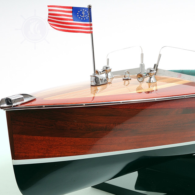 Chris Craft Triple Cockpit Painted Wooden Handcrafted boat model ...