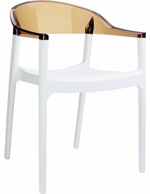 Compamia Carmen Patio Dining Chair with White Seat in Glossy White ...