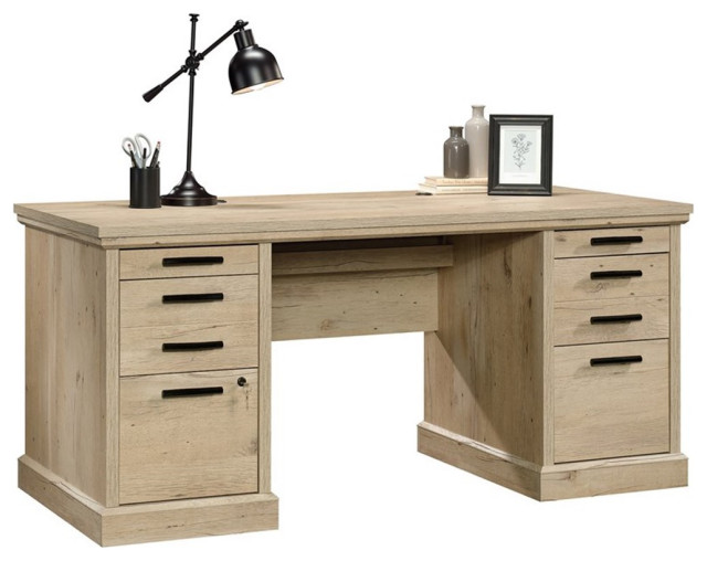 Home Square 2-Piece Set with Executive Desk & Library Base Storage ...