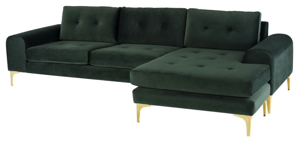 Colyn Emerald Green Fabric Sectional Sofa, HGSC507 - Midcentury ...