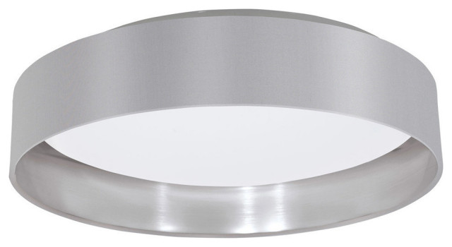 LED Ceiling Light With Grey and Sliver Finish and White Plastic ...