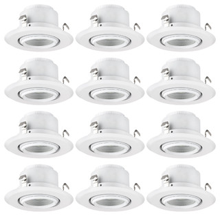 12-Pack Sunlite LED 4" Gimbal Recessed Downlight, Medium Base, 10W ...