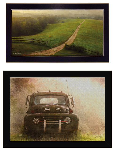 "The Long Drive Home" 2-Piece Vignette by Ron Jones, Black Frame ...