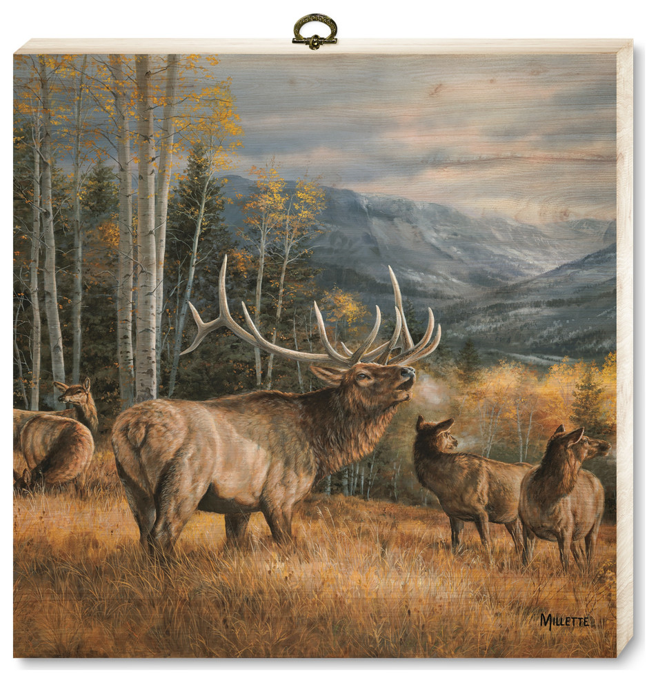 "Meadow Music Elk" Cutting Board, 12"x12" - Rustic - Cutting Boards ...