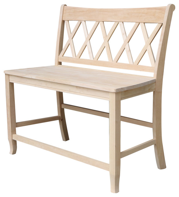 Double X-Back Bench - 24" Seat Height - Transitional - Dining Benches ...