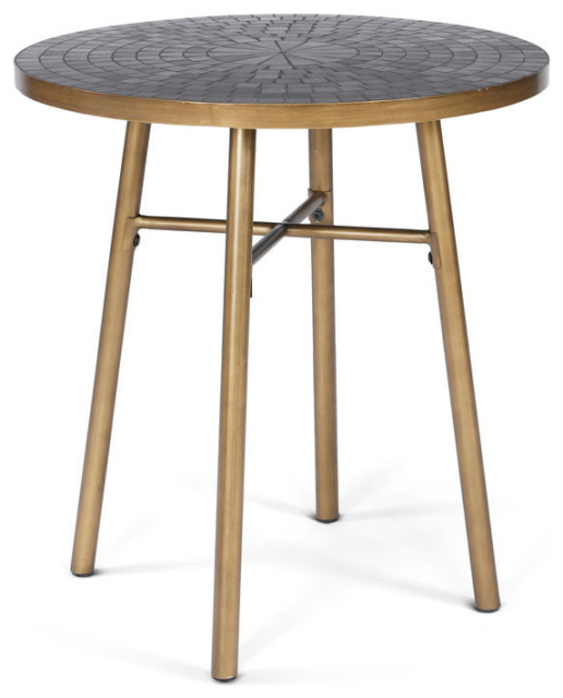 Panama Outdoor Bistro Table By Homestyles, Black - Midcentury - Outdoor ...