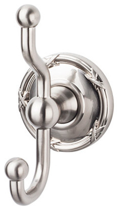 Top Knobs - Edwardian Double Bath Hook w/ Ribbon Backplate, 5" - Traditional - Robe & Towel ...