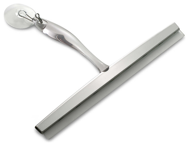 InterDesign 58740 Zia Bath Squeegee with Stainless Accents, 12", Clear ...