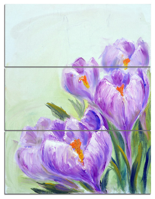 "Crocuses Looking into Sky" Glossy Metal Wall Art, 3 Panels, 28"x36 ...