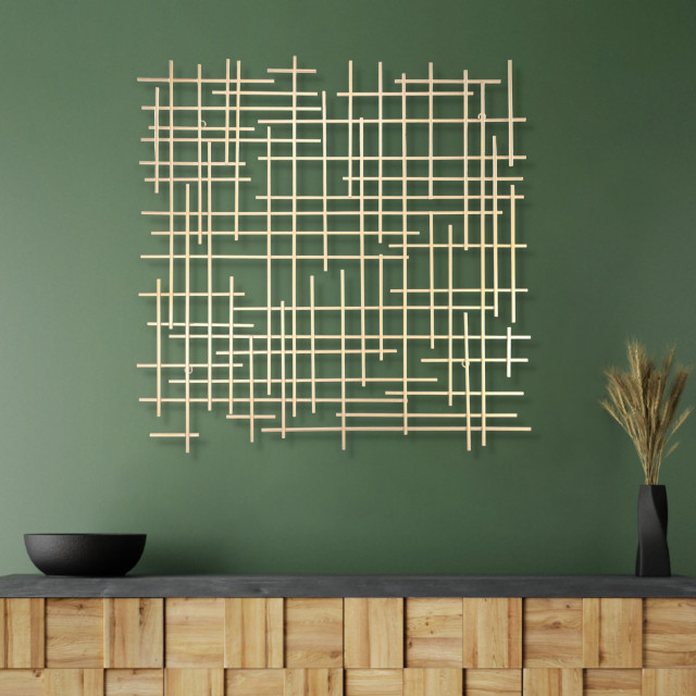 Cheungs Iquara Modern Decorative Small Gold Square Metal Wall Art ...