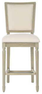 Karson Rectangle Bar Stool Light Beige / Rustic Grey Set of 2 - French ...