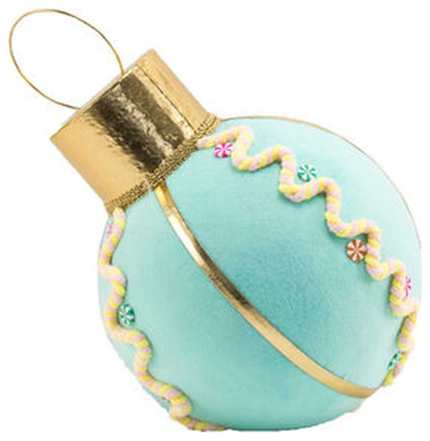 December Diamonds Snow Cream Shoppe 13.75" Blue Bauble Tabletop ...