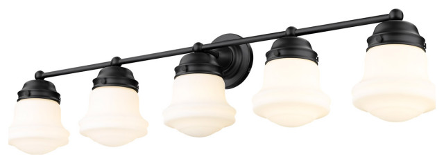 Vaughn 5 Light Bathroom Vanity Light, Matte Black - Transitional ...
