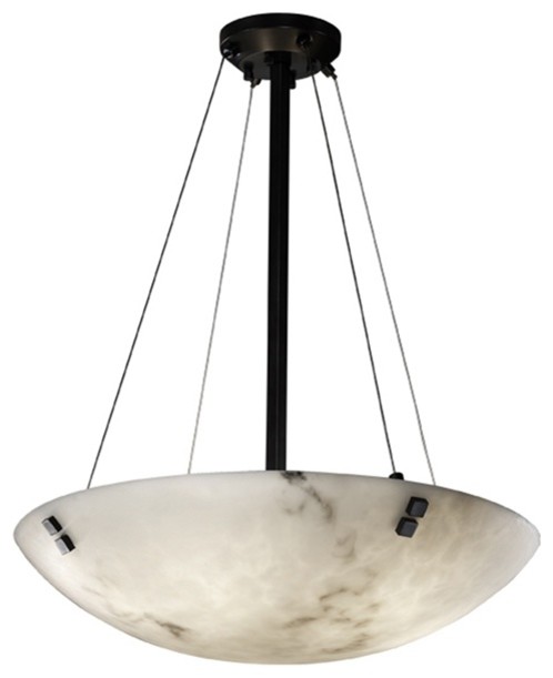 Justice Designs LumenAria 36" Pendant Bowl w/Pair Square Finials ...