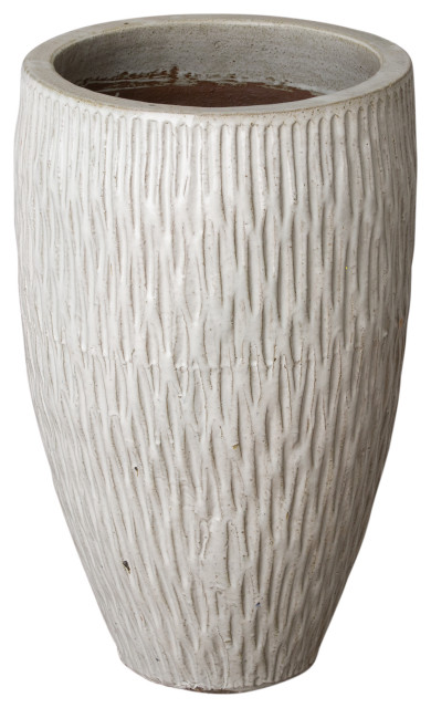 Tall Round Texture Pot Medium, Distressed White 17x27 - Farmhouse ...