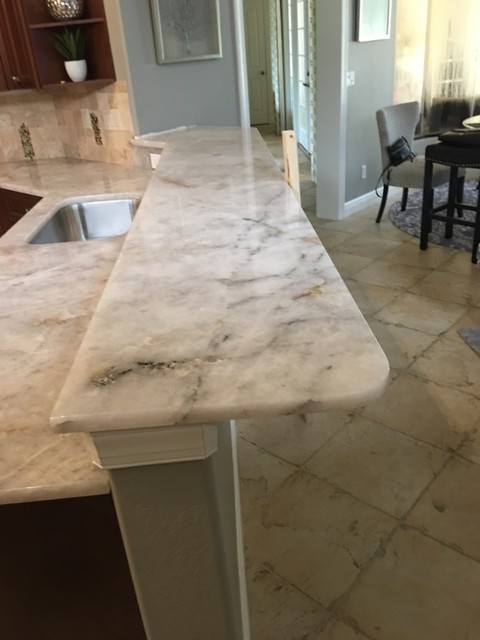 Cristallo Quartzite Counter Tops - Traditional - Kitchen - Miami - by ...