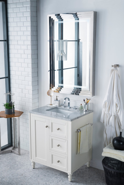 Copper Cove Encore 30" Single Vanity, Bright White W/ 3 Cm Carrara ...