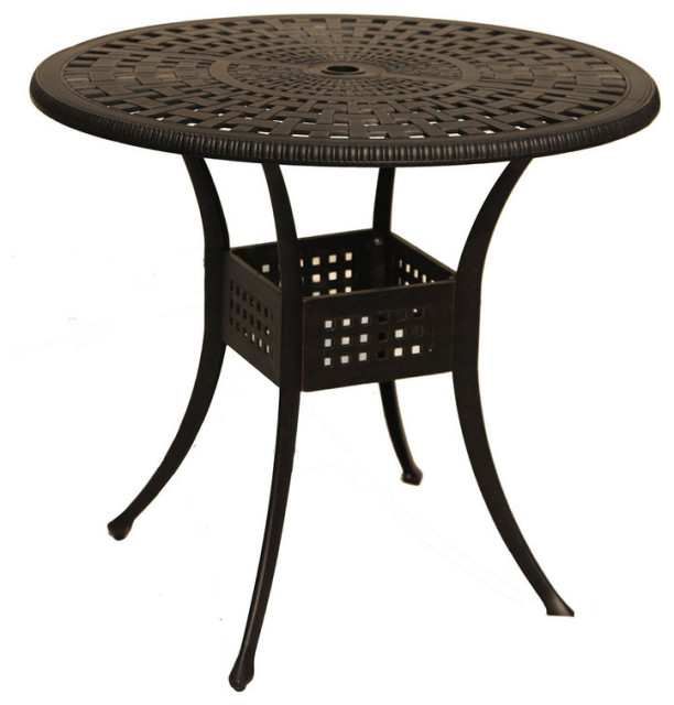 Maxwell 42 Inch Round Outdoor Cast Aluminum Bar Table - Transitional ...
