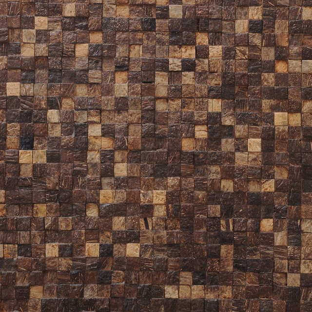 East at Main Fantasy Espresso Coconut Shell Wall Tile - Tropical ...