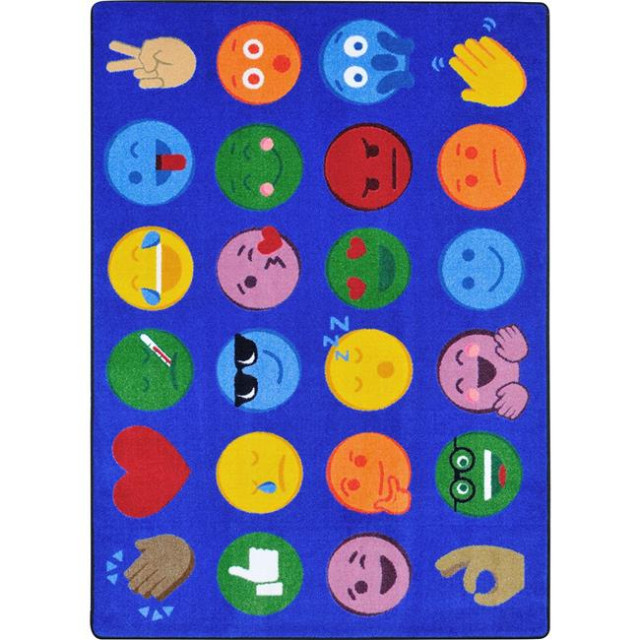Joy Carpet Kid Essentials Emoji Expressions Area Rug, 7'8" X 10'9 ...